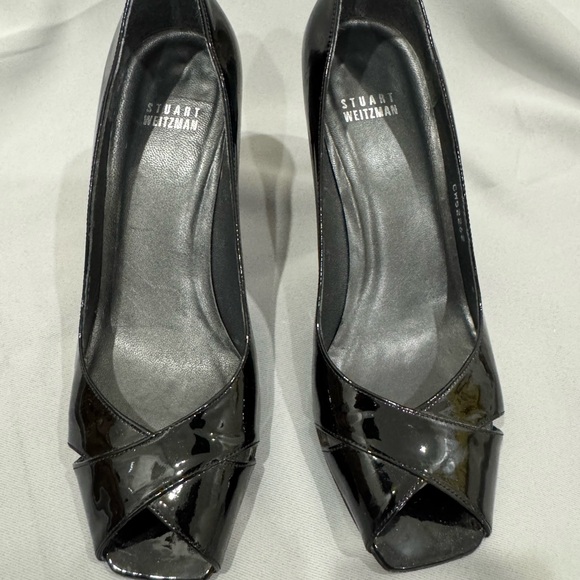 Stuart Weitzman | Shoes | Stuart Weitzman Black Heels Timeless Peeptoe ...